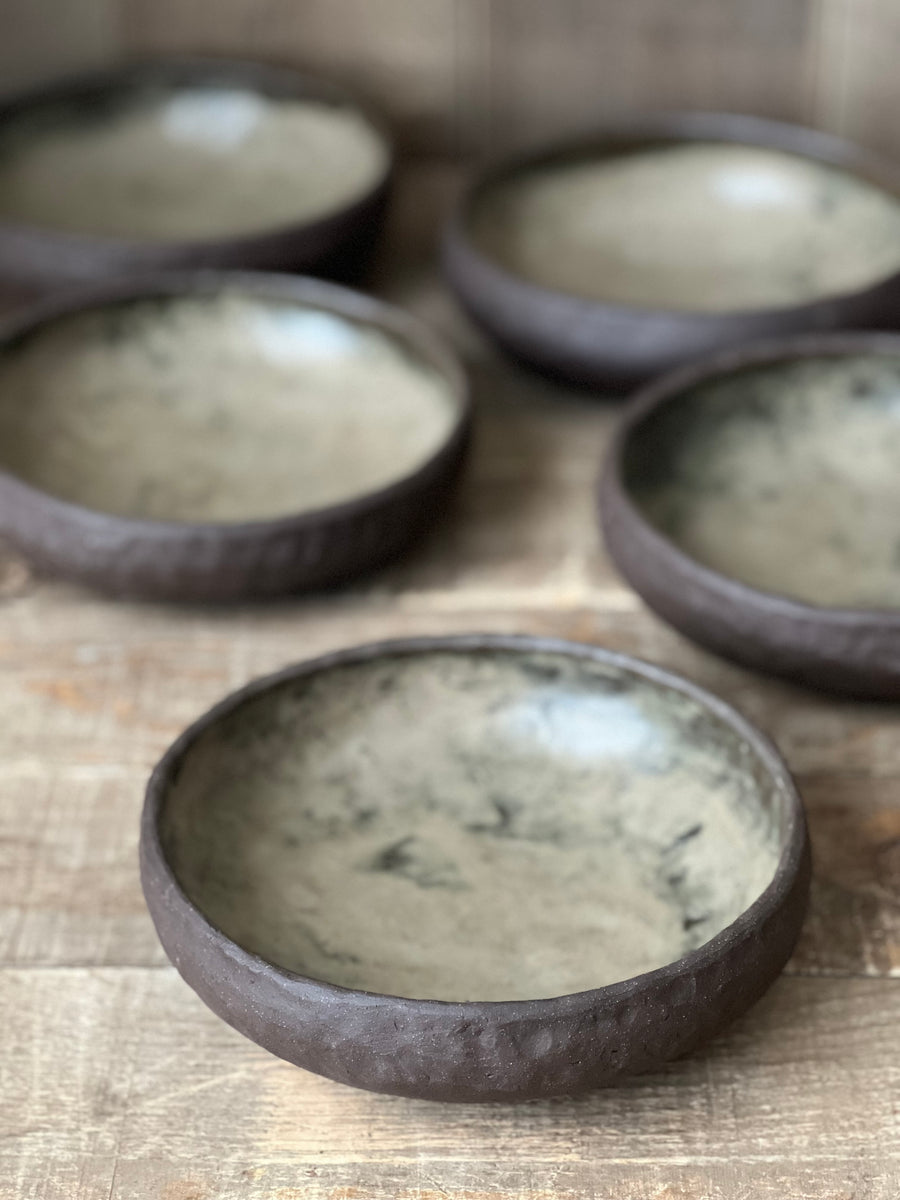 8" Low Bowl - Sage – Pinched Pottery